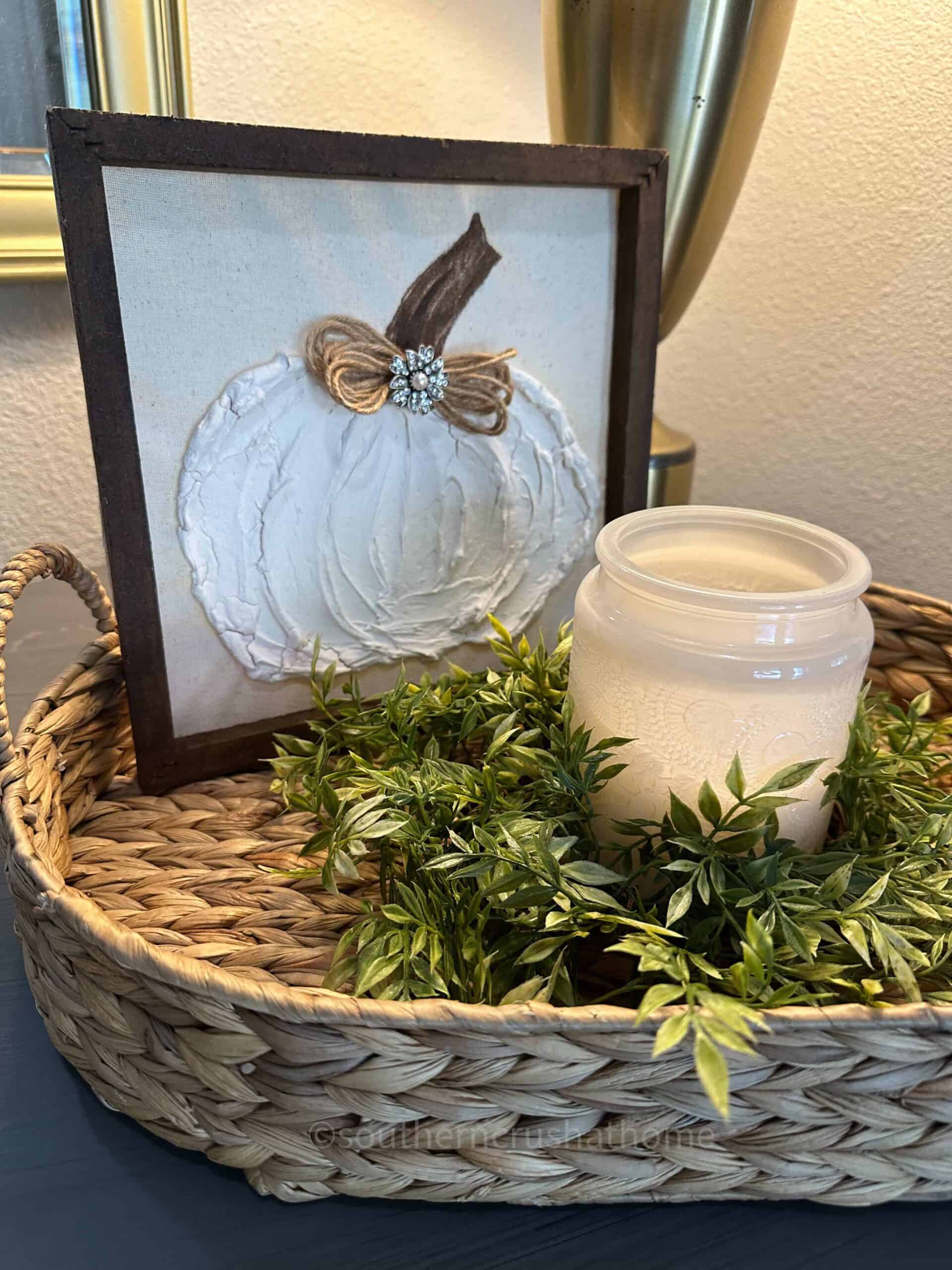 Easy Spackle Pumpkin Canvas Art for Fall Decor - Southern Crush at Home