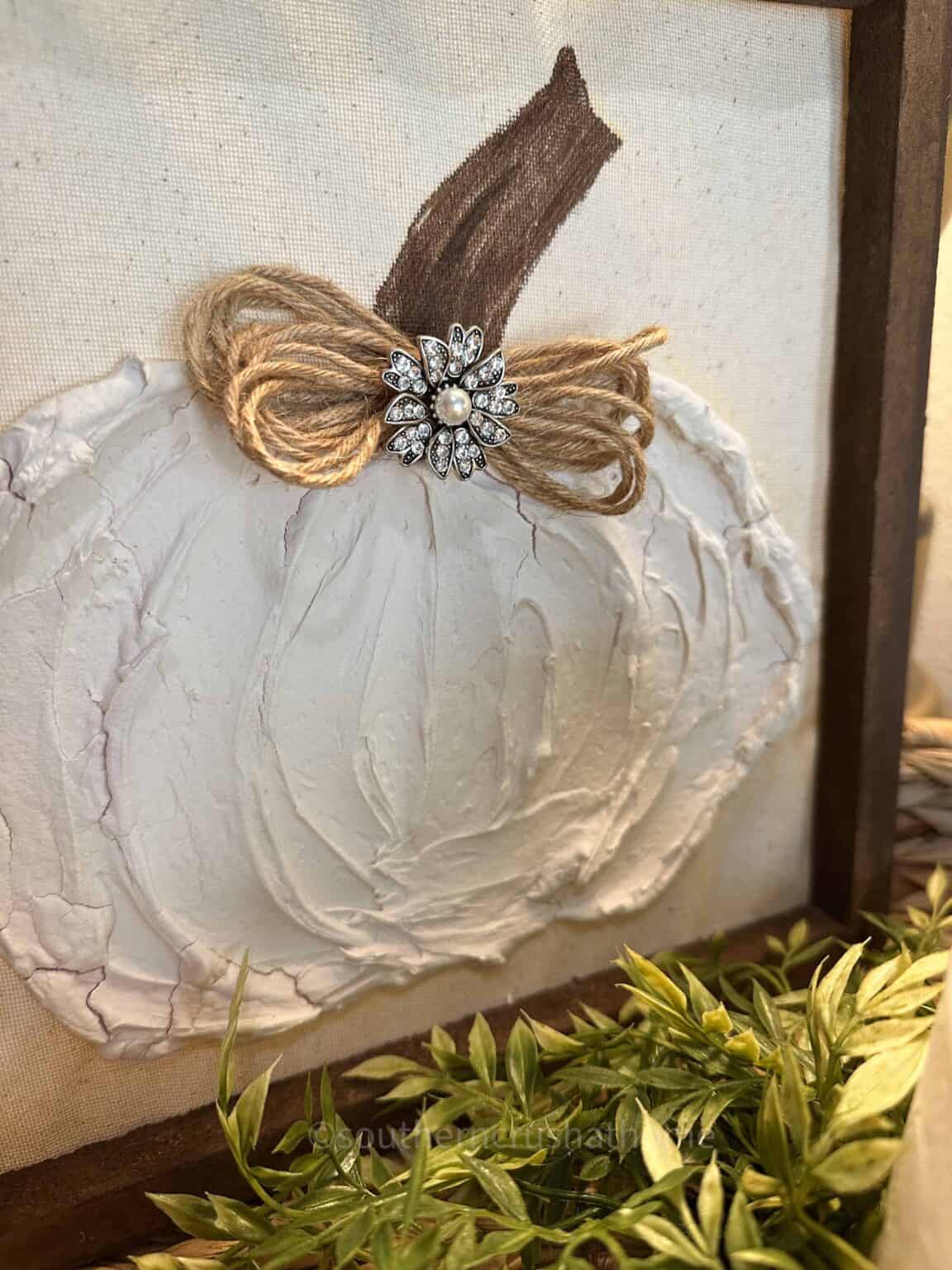 Easy Spackle Pumpkin Canvas Art for Fall Decor - Southern Crush at Home